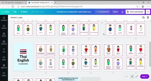 Family Thai flashcards by Language Forum | TPT