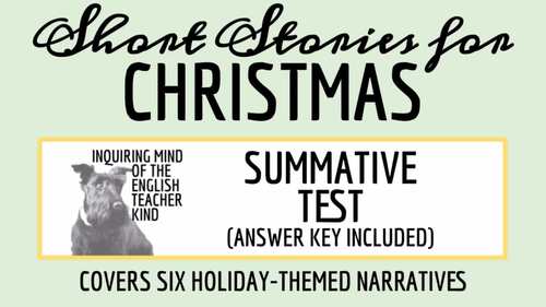 Short Stories for Christmas Test and Answer Key with Study Guide