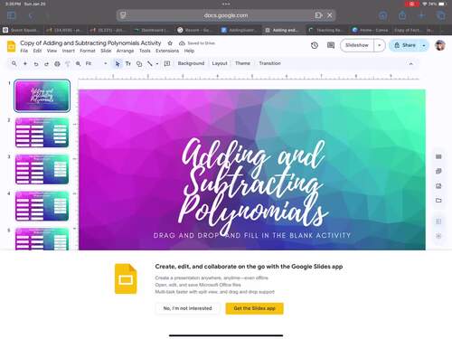 Adding & Subtracting Polynomials GOOGLE SLIDES ACTIVITY 9th grade Algebra 1