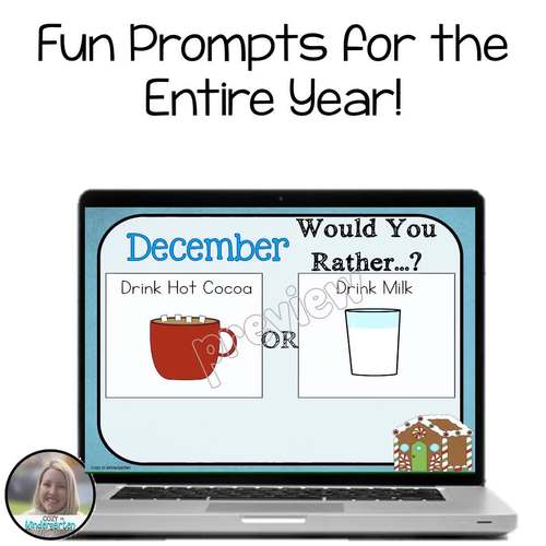 Year Long Morning Meeting Slides | Daily Would You Rather | Kindergarten
