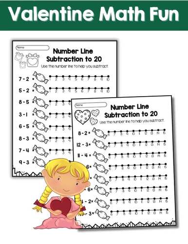 Valentine Math Worksheets | Valentine Add ,Subtract and Multiplying |Bundle