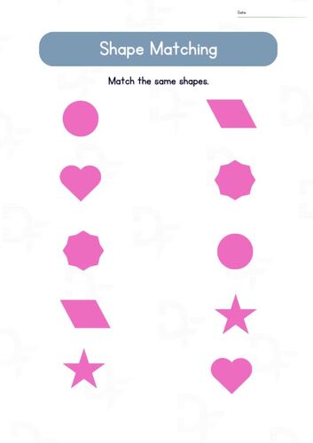 Autism Shape Matching Worksheet For Childs by Inclusive Learning Support