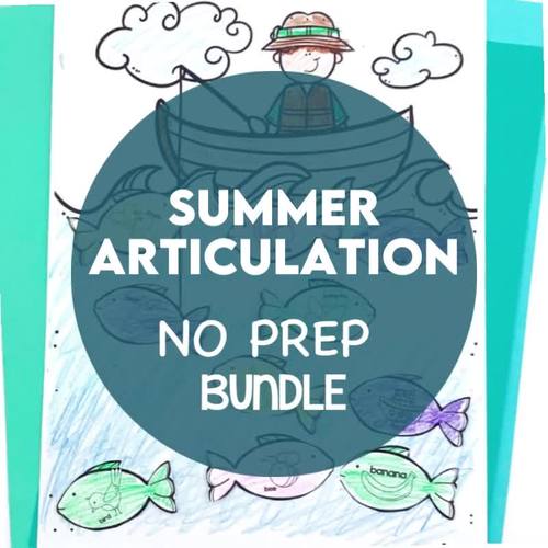 Summer Articulation NO PREP for ALL sounds worksheets and crafts