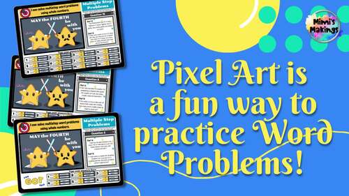 May the Fourth Two-Step Word Problems Pixel Art with Task Cards - 4 ...