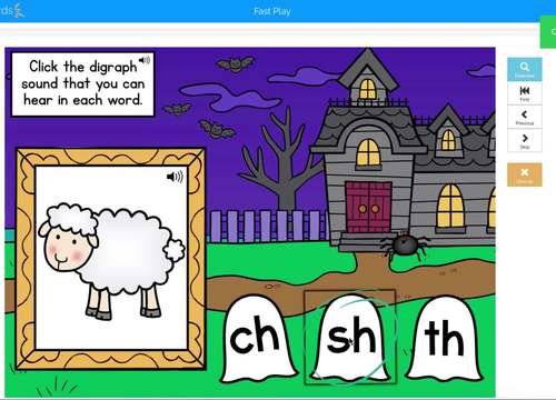 Spooky Digraphs (ch, sh, th) - Digital Task Cards - Boom Cards | TPT
