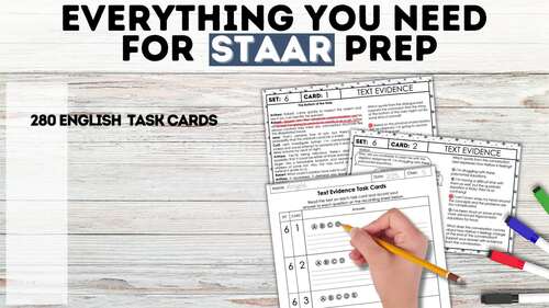 STAAR English I & II Task Cards with RLA New Item Types | GROWING BUNDLE