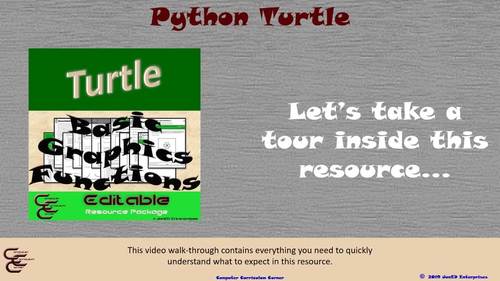 Turtle Graphics and For Loop Test Editable Resource Package by Computer ...