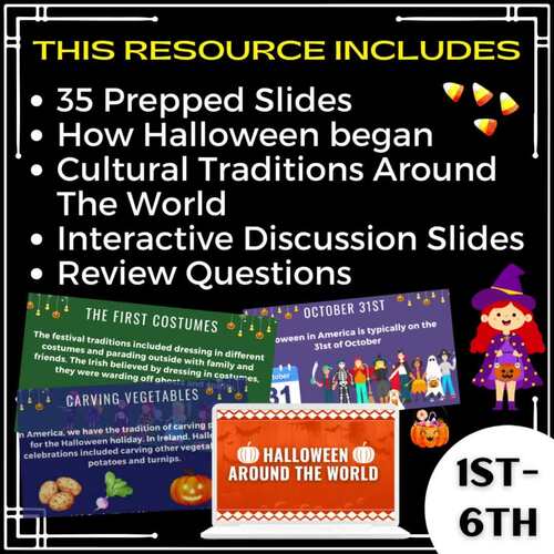 Halloween Around The World - No Prep General Classroom Lesson - 35 Slides