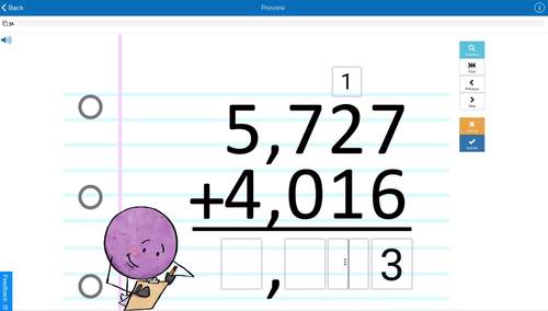 Four Digit Addition with Regrouping Math Boom Cards by 3rd Grade Engaged