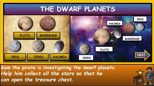 The Dwarf Planets, Space: Interactive Google Slides + PPT + Worksheet