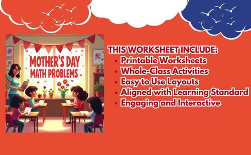 Mothers Day Math Exercises And Activities 2nd,3rd,4th,5th,6th,7th,8th ...