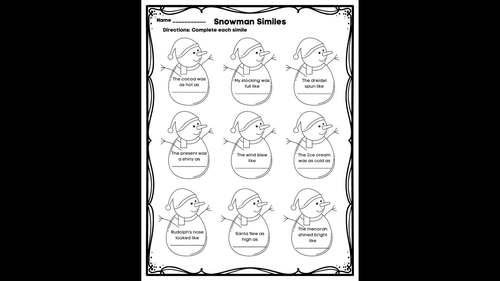 Math and Literacy No Prep Winter Packet by Hands on Learning LLC