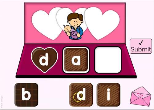 Valentine's Day CVC Short a Words for Boom Cards by Books and Giggles