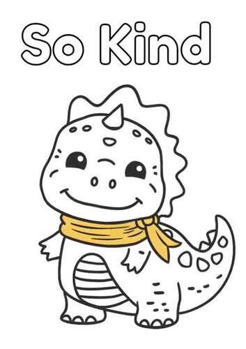 Printable So Kind Dinosaur Positive Affirmation Coloring Page, Kids Cute