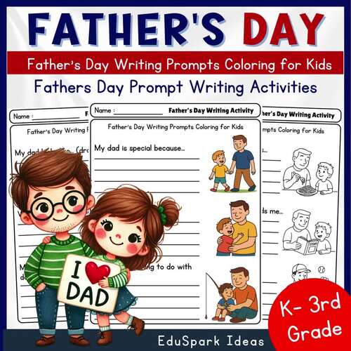 Father’s Day Writing Prompts & Coloring Pages | Printable Father's Day ...