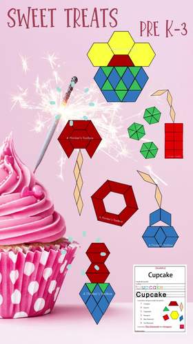 Sweet Treats Pattern Block Mat Printables & Worksheets by A Thinker's ...