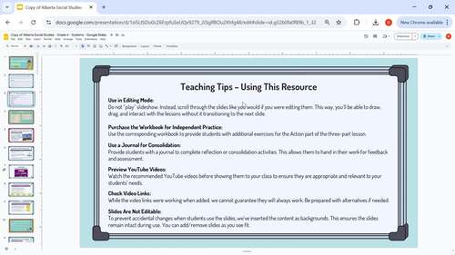 Google Slides Lessons - Alberta Social Studies - Grade 4 - Systems Unit