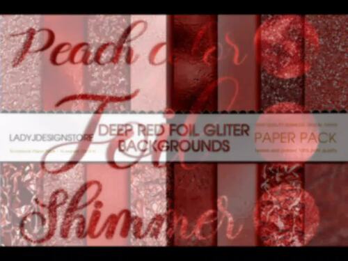 Crimson Deep Red Foil Glitter Seamless Digital Paper by ladyjdesignstore
