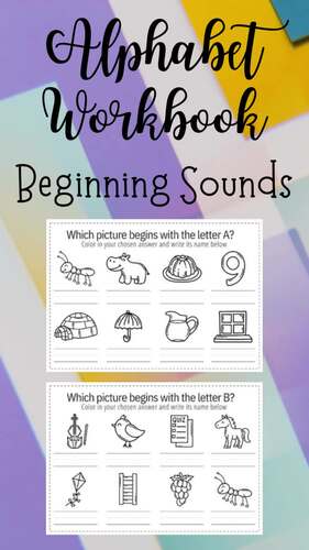 My Alphabet Book-Beginning Sounds (With Cover) by Flower Power Teacher