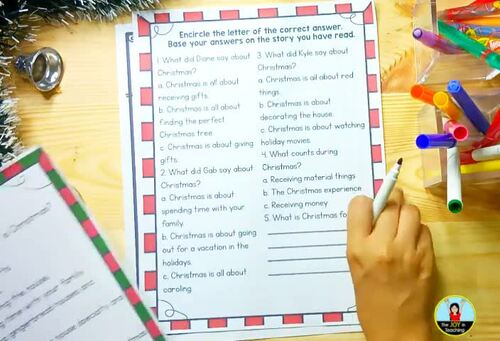 Christmas Reading Comprehension Passage by The Joy in Teaching | TPT