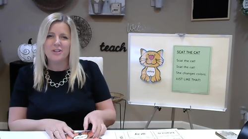 SCAT THE CAT- A Color, Rhyming, Prediction Carpet Activity! | TPT