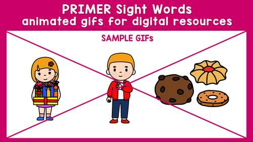 Animated GIFs Primer Sight Words by Little Patches Learning Club