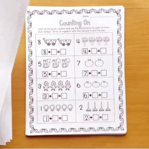 November Fall Math Skills Packet First Grade by The First Grade Creative