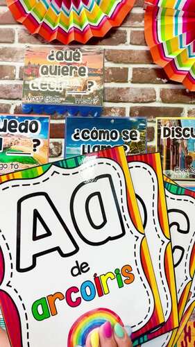 Bright and Colorful Primary Alphabet Posters in Spanish | Carteles ...