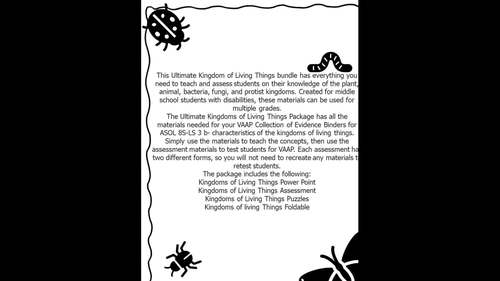 Life Science- Kingdom of Living Things Bundle (VAAP 8S-LS 3 b) | TPT