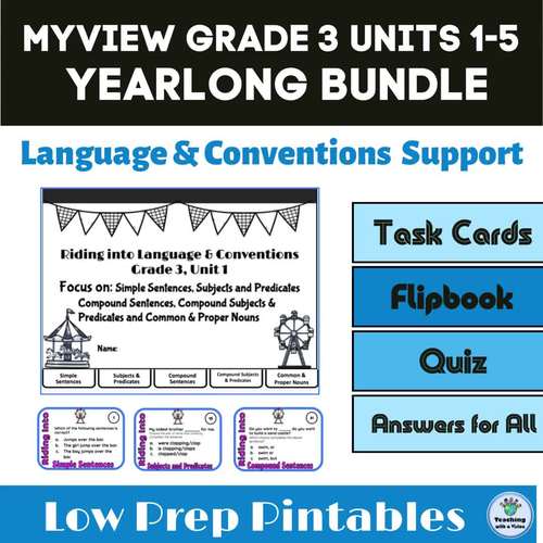 myView Grade 3 Units 1-5 Yearlong Bundle Language & Conventions BONUS ...