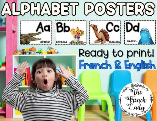 French & English Alphabet Posters for Classroom Décor with Real Life ...