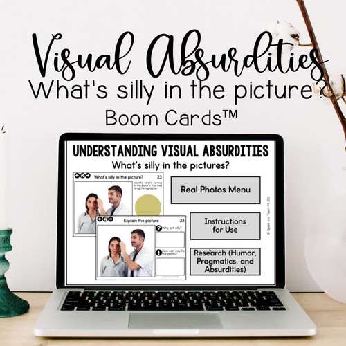 Silly Pictures for Humor and Pragmatics No Prep Speech Therapy Boom Cards™