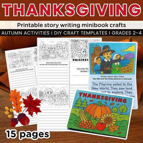 Thanksgiving Story Writing Prompts Minibook Crafts, Creative Writing ...