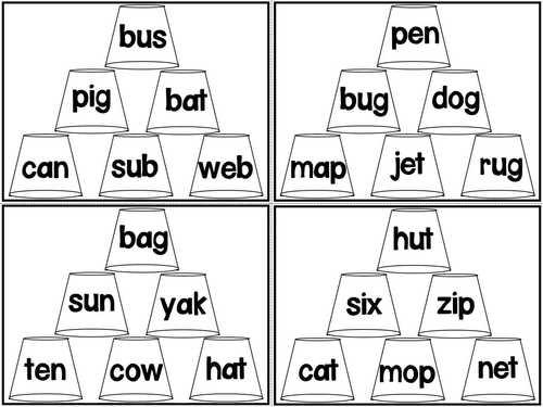 Cup CVC Words by Erika Deane | TPT