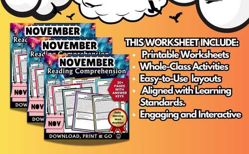 Nonfiction November Reading Comprehension Activities 3rd,4th,5th,6th ...