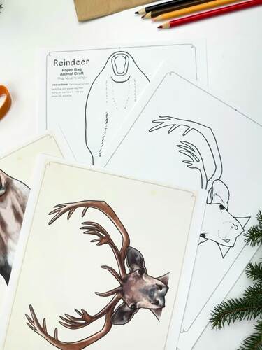 Reindeer | Paper Bag Puppet | Printable Craft | Caribou by Simply ...