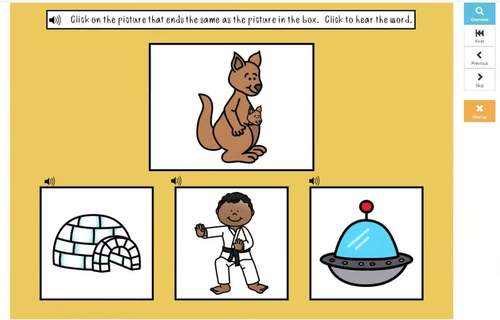 Phonemic Awareness Same Ending Sounds Boom™ Cards set 2 by Primary Tidbits