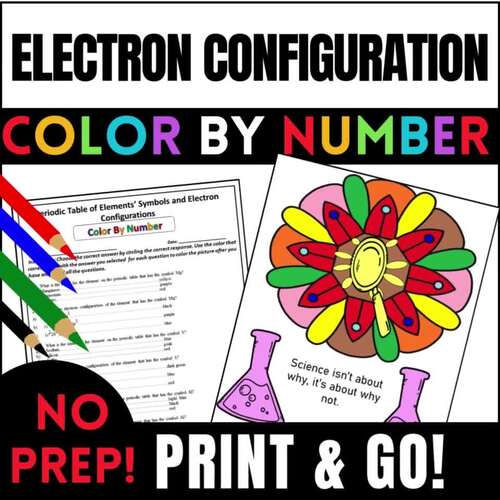 Periodic Table of Elements Worksheet | Electron Configuration Color by ...