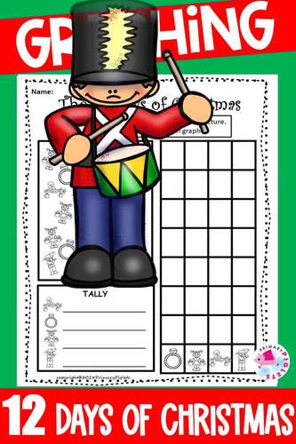 12 Days of Christmas Activities Graphing Worksheets by Primary Piglets