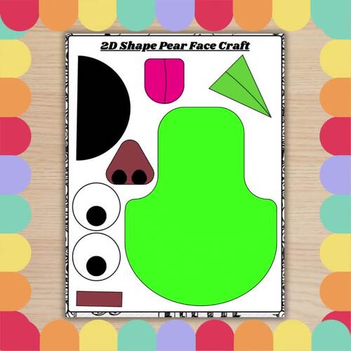 2D Shape Pear Craft | Shape Recognition Activity | Cut & Paste Craft