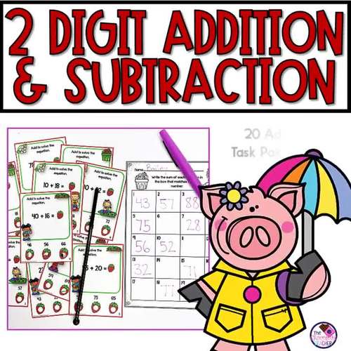 Addition & Subtraction No Regrouping - 1st Grade Math - Task Cards ...