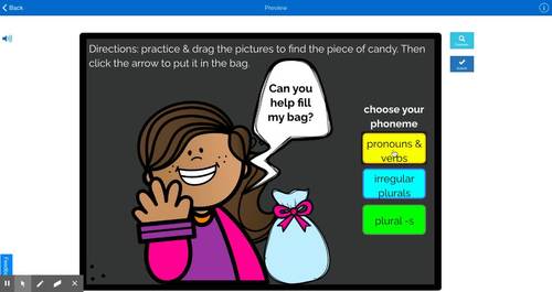 Boom Cards™: Digital Language Activity: Candy Bag for Pronouns-Verbs ...