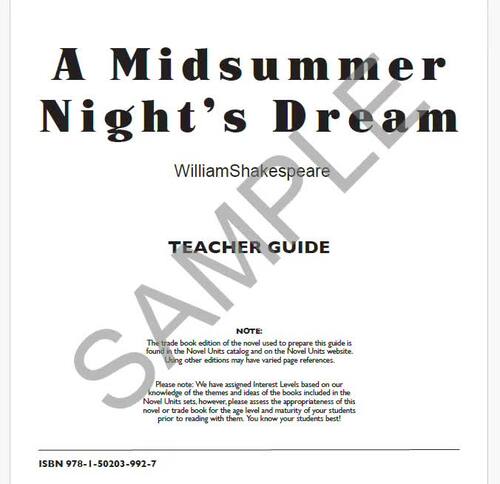 A Midsummer Night's Dream Novel Units® Teacher Guide Novel Study