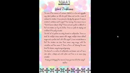 3rd Grade Multiplication & Division Word Problems (No Prep): Achieving ...