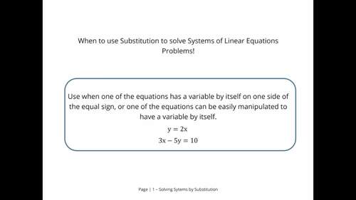Solving Systems by Substitution Activity by Algebra Beagle | TPT