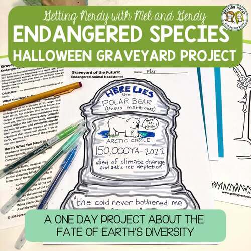 Endangered & Extinct Species Halloween Graveyard Bulletin Board Display ...