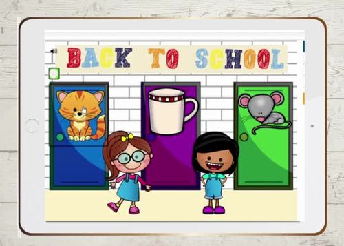 Onset & Rime Phonological Awareness School Theme (Audio Support) Boom Cards