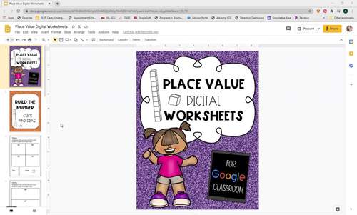 Place Value Digital Worksheets for Distance Learning by Allison Utter