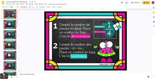 Les fractions 2: Écris la fraction. Google Slides™ by Mme Bock