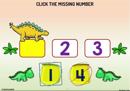 Dinosaurs Math Boom Cards Number Order - Stegosaurus by Hajar Tots